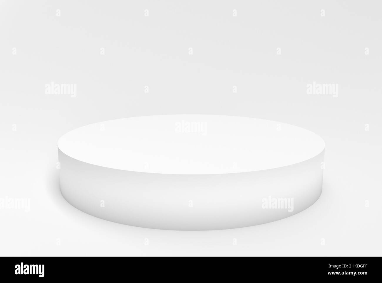 White empty podium stand of exhibition in white studio 3d rendering ...