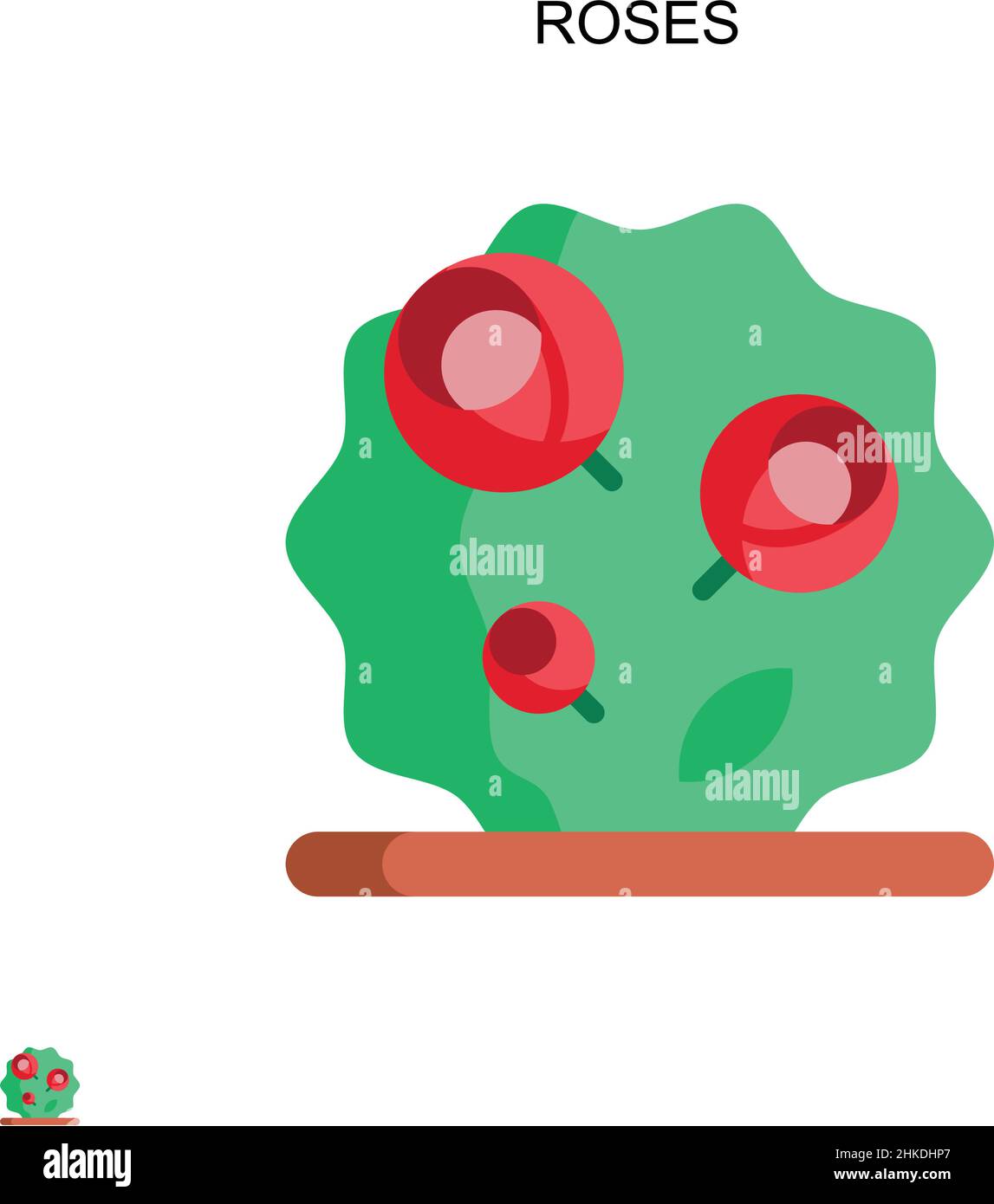 Roses Simple vector icon. Illustration symbol design template for web ...