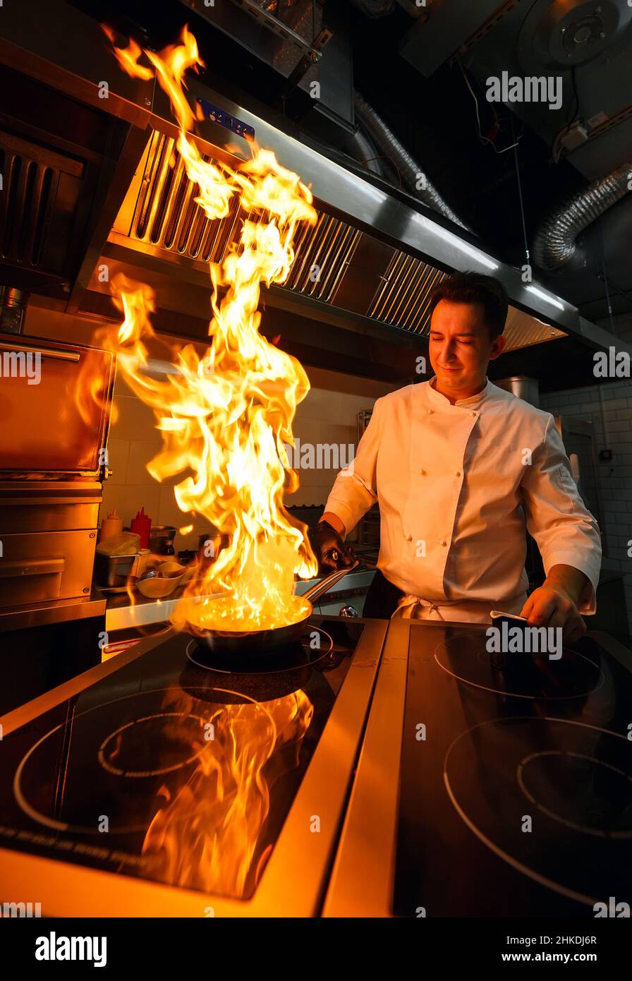 Chef Cooking With Fire