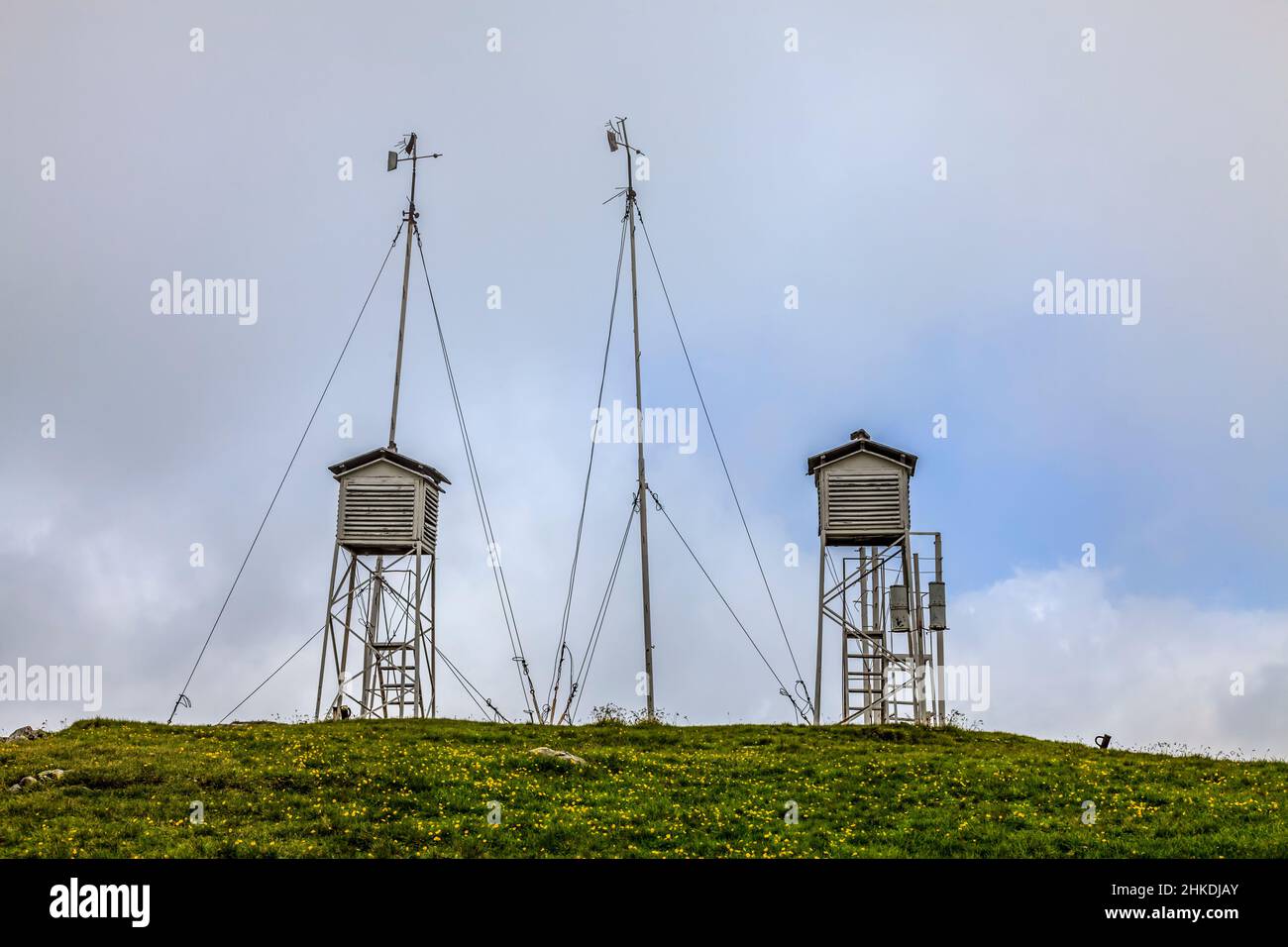 Image of a meteo station at altitude in mountains in a cloudy day Stock ...