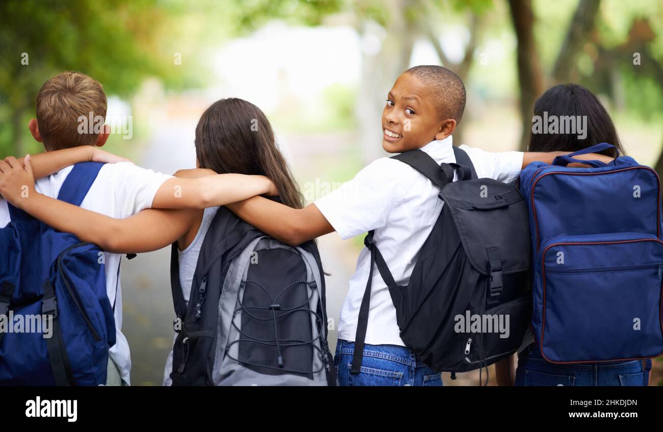 Middle School Kids Walking