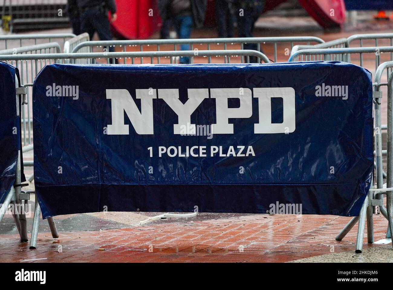 The NYPD Police Headquarters banner at One Police Plaza before the ...