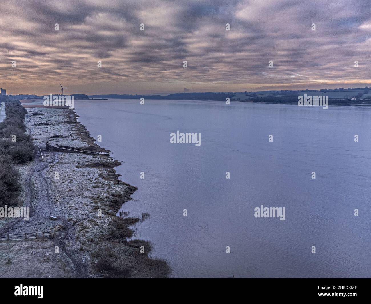 Gloucester and Sharpness Canal running alongside the river Severn Stock ...