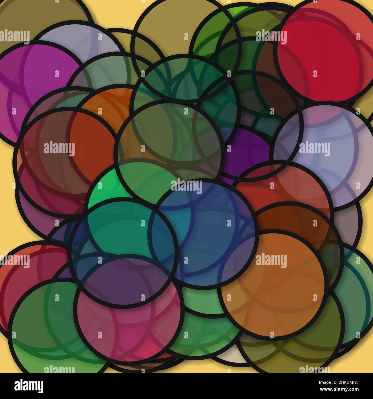 Circle Shadows Generative Art Background Art Illustration Stock Vector