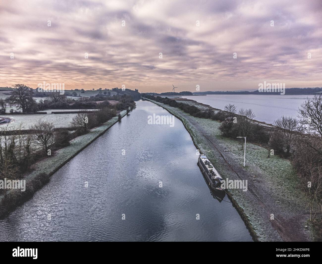 Gloucester and Sharpness Canal running alongside the river Severn Stock ...
