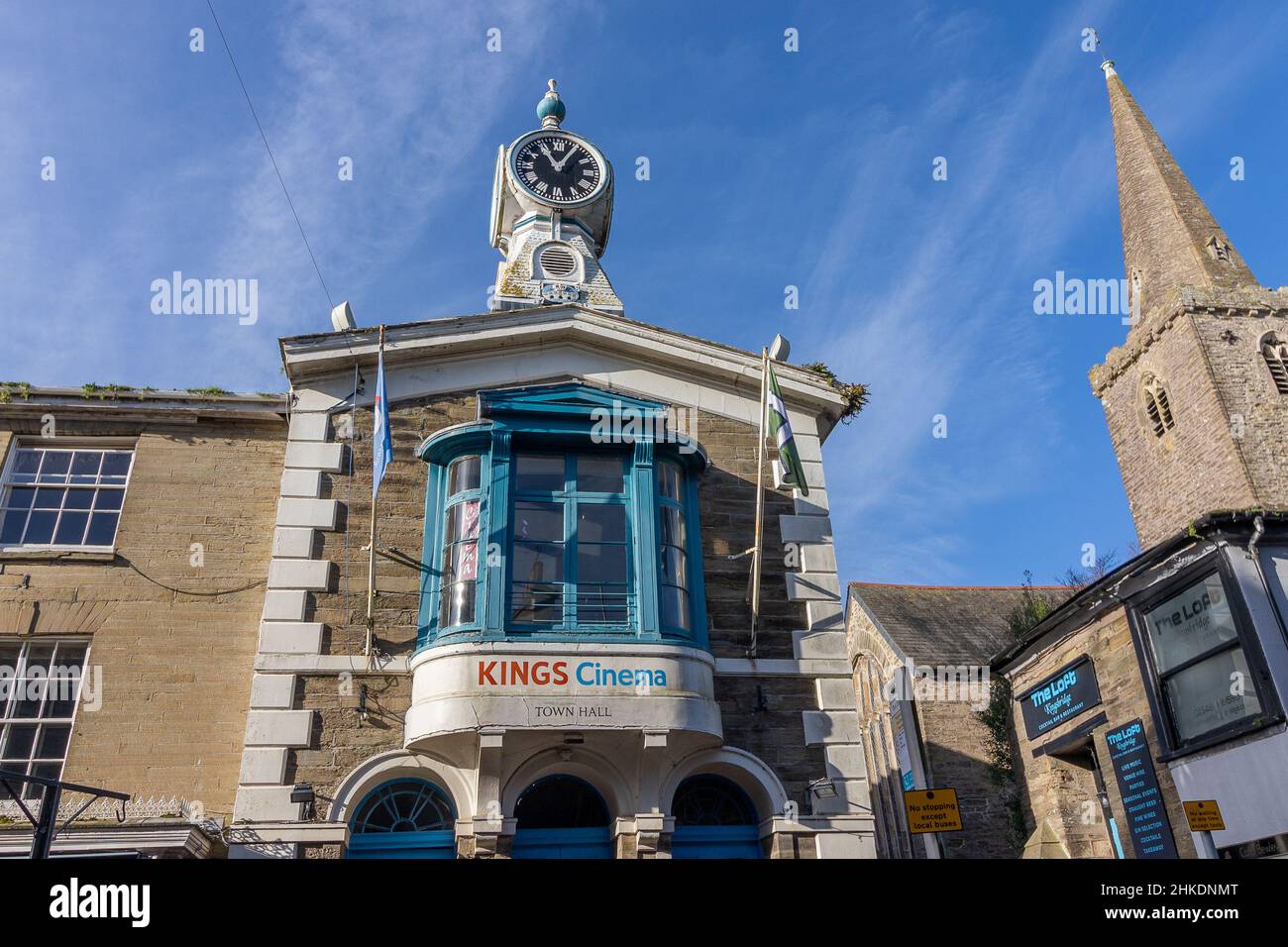 The facade of the old Town Hall, Kingsbridge, Devon, England it is now ...