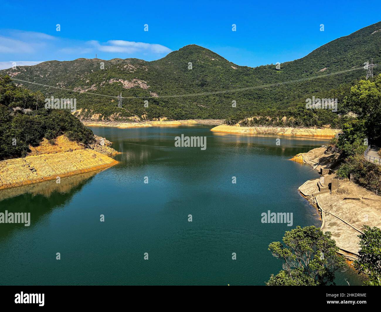 View of a river in the Tai Tam Intermediate Reservoir in Hong Kong ...