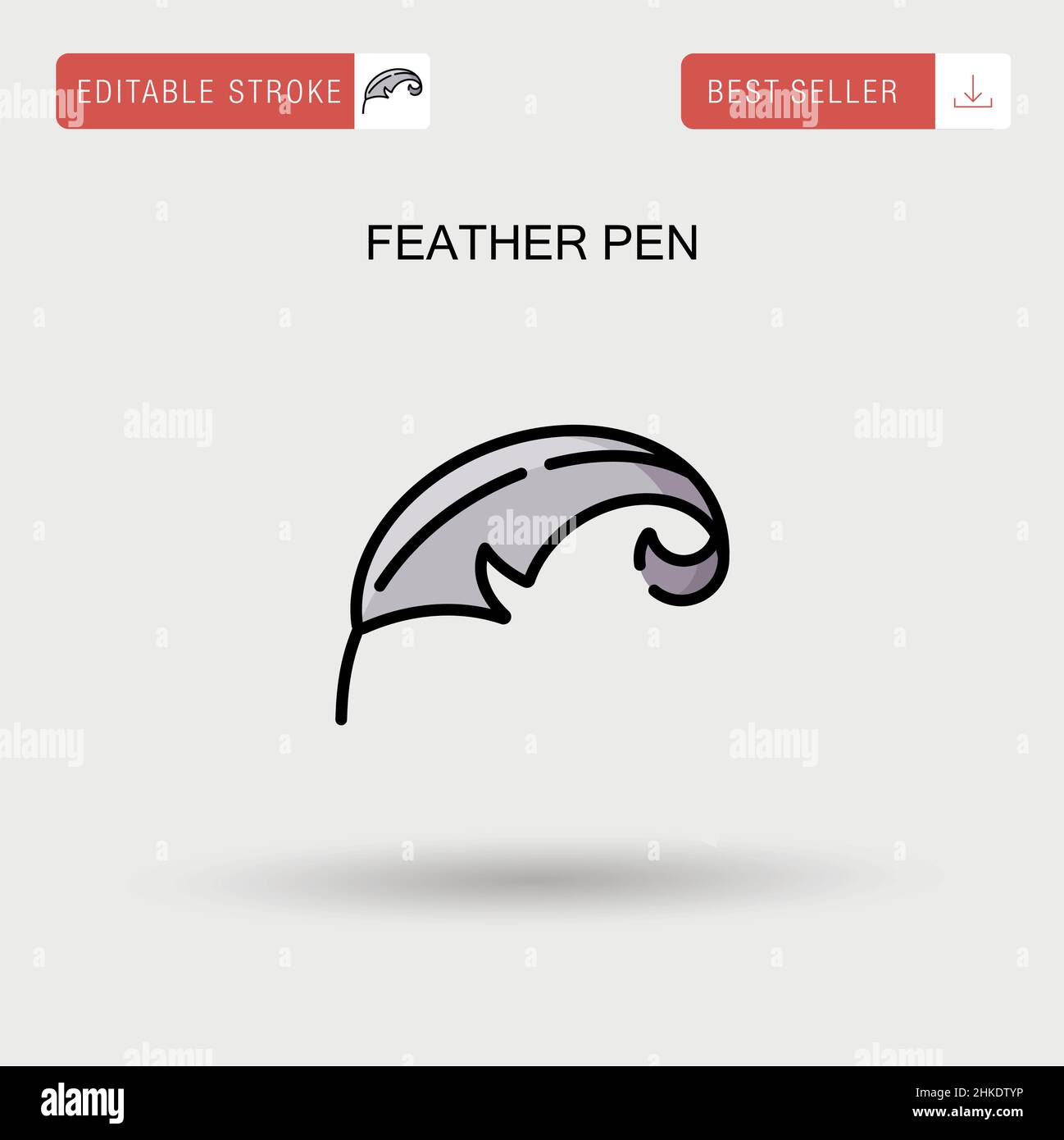 Feather pen Simple vector icon Stock Vector Image & Art - Alamy