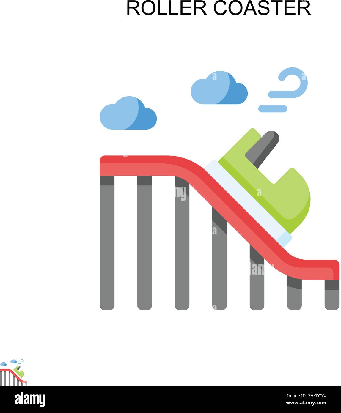 Roller coaster Simple vector icon. Illustration symbol design template ...