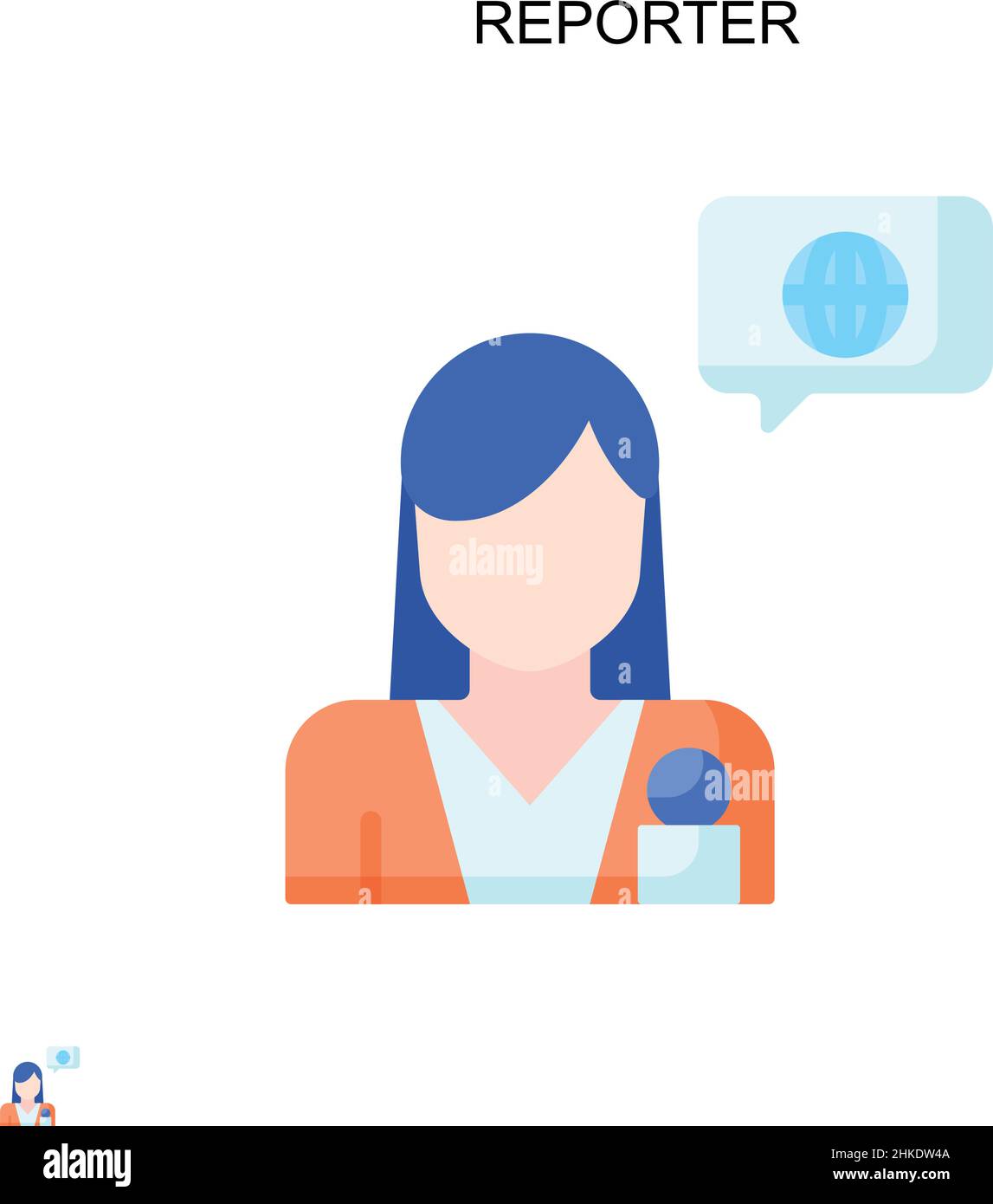 Reporter Simple vector icon. Illustration symbol design template for ...