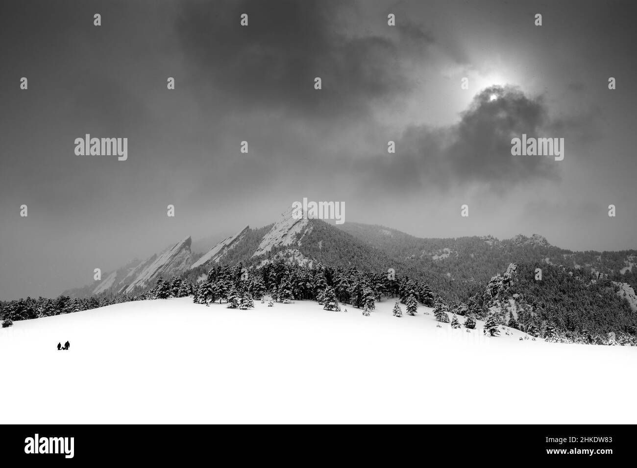 Winter conditions in the mountains Black and White Stock Photos ...