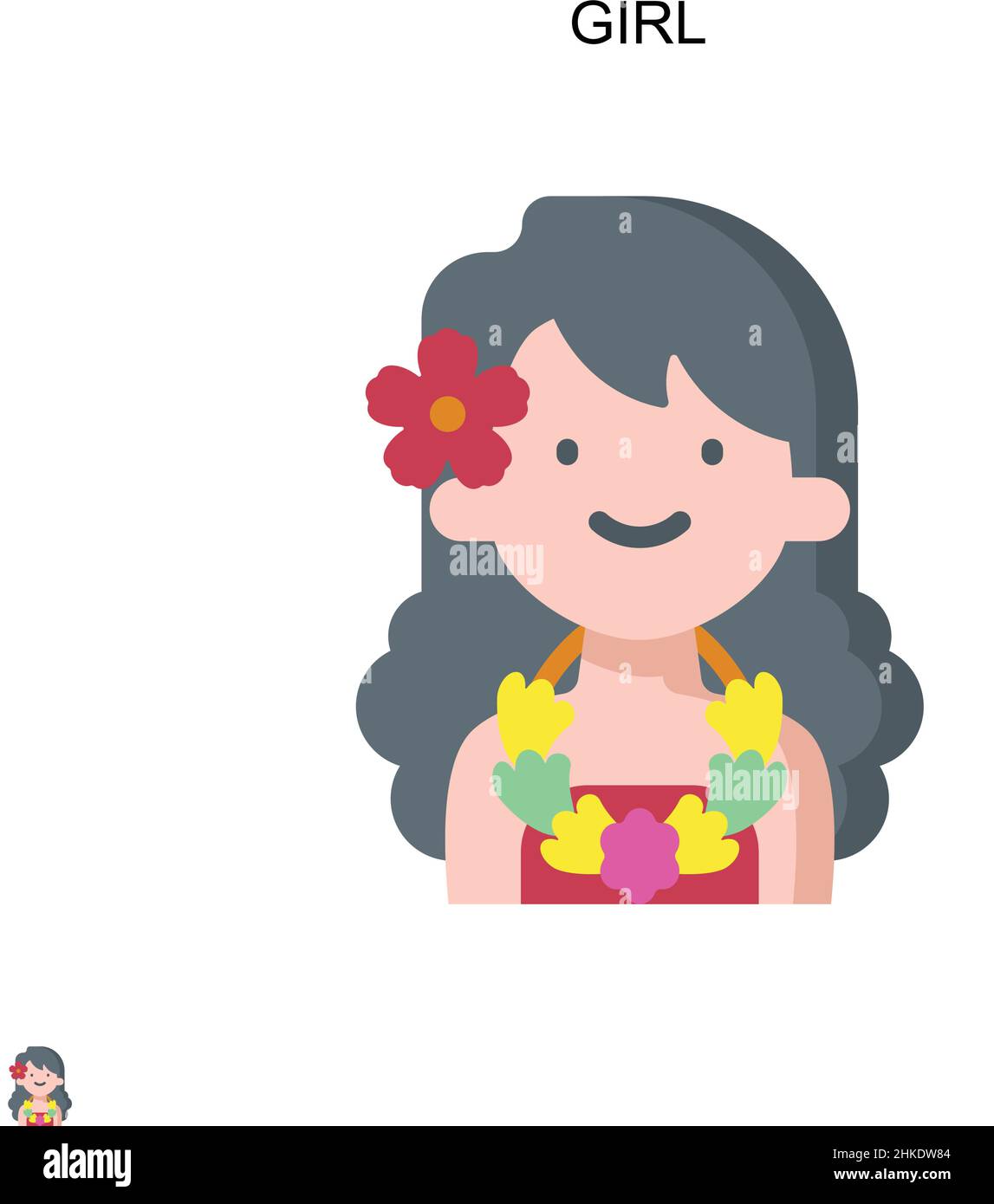 Girl Simple vector icon. Illustration symbol design template for web ...