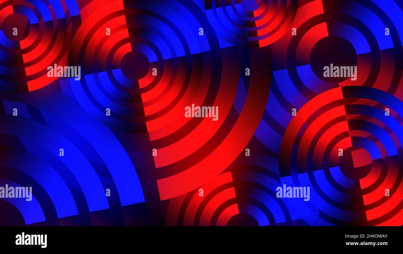 Red and blue colorful digital circular shapes abstract background ...