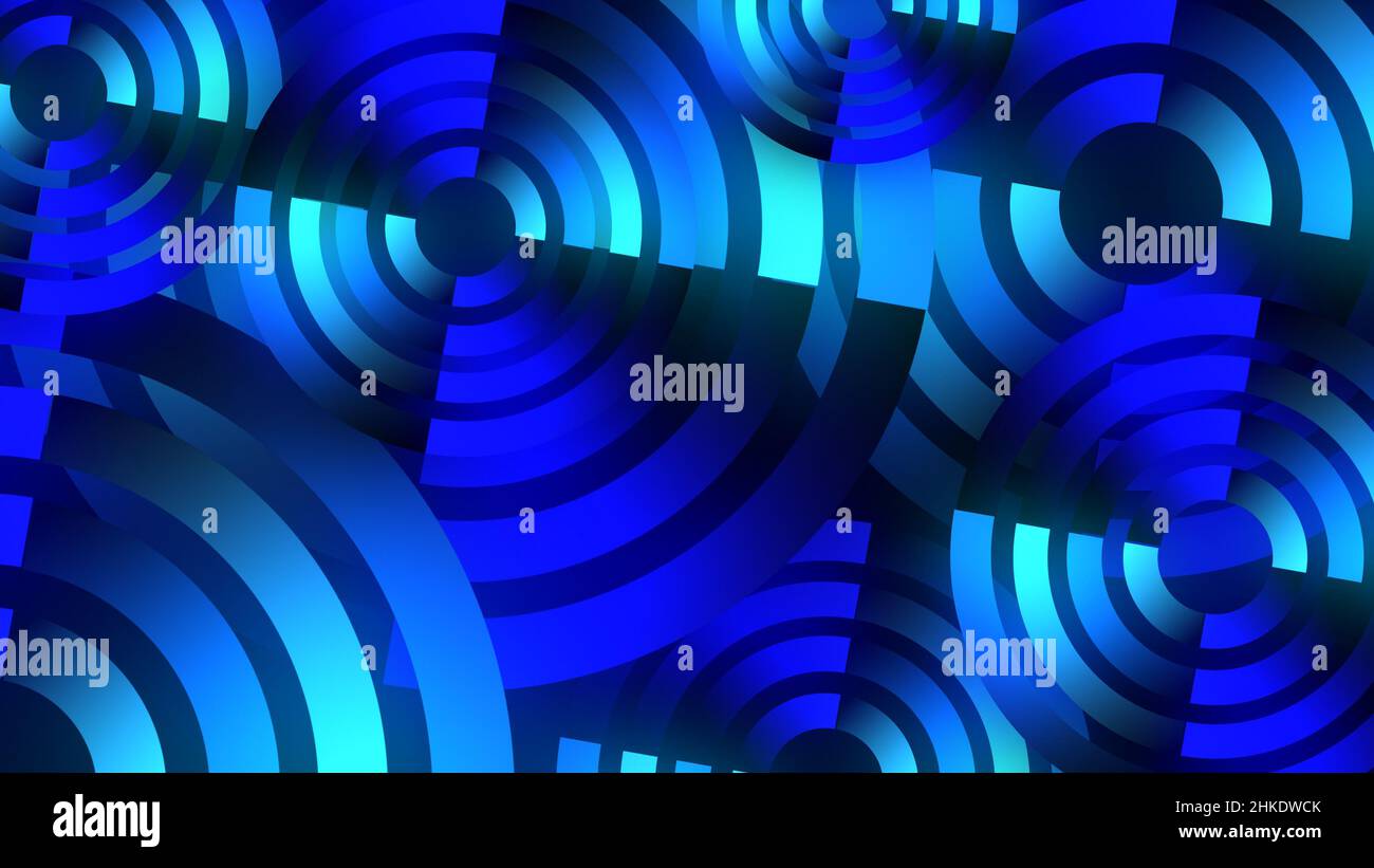 Colorful blue digital circular shapes abstract background. Circle ...