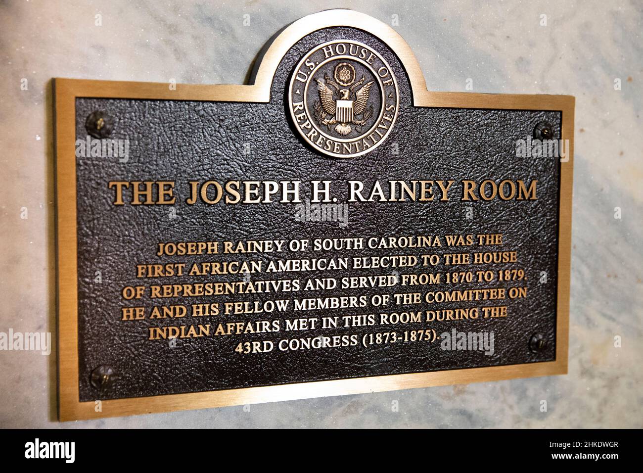 Washington, DC, USA. 03rd Feb, 2022. A newly-unveiled plaque is seen at ...