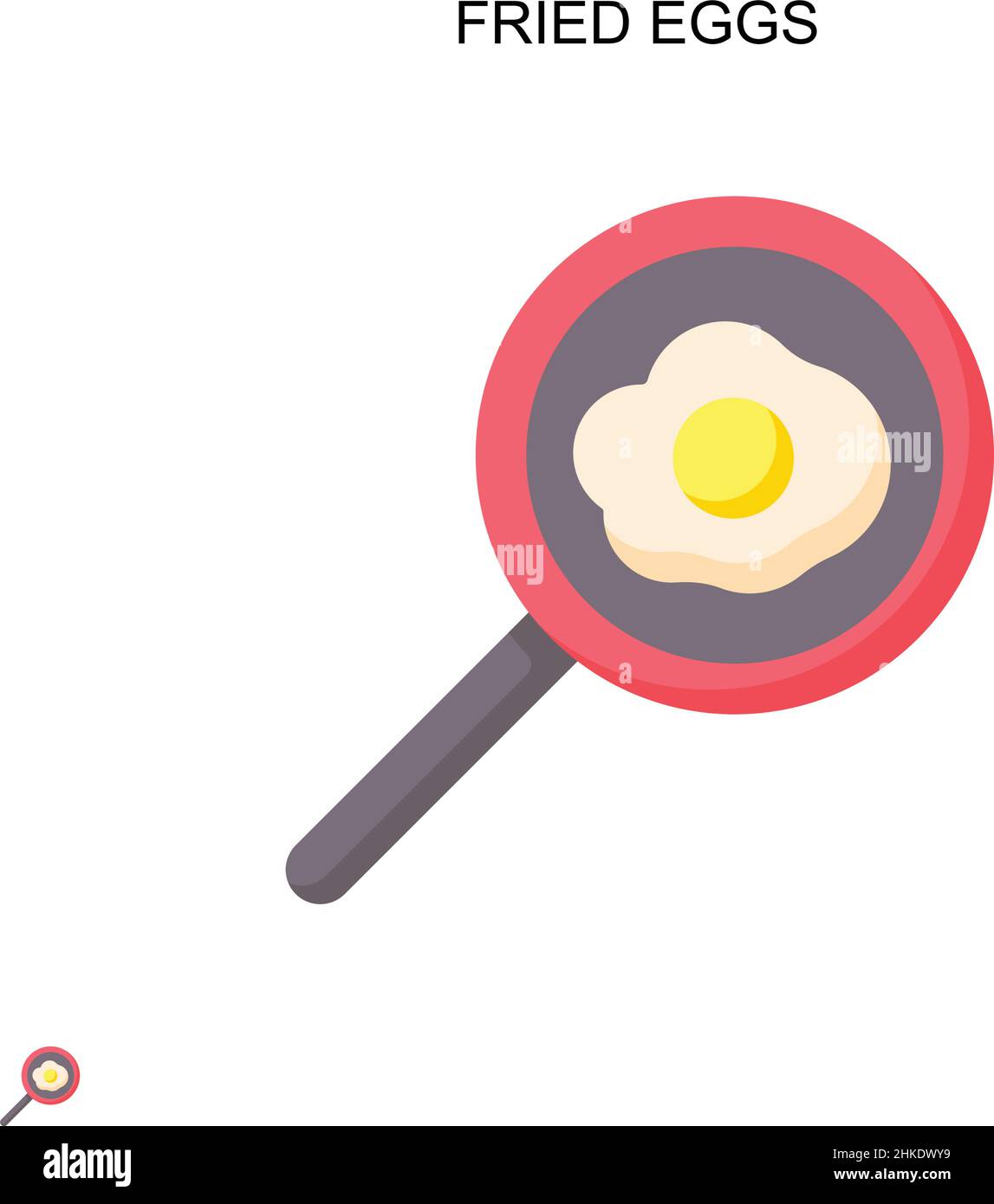 Fried eggs Simple vector icon. Illustration symbol design template for ...