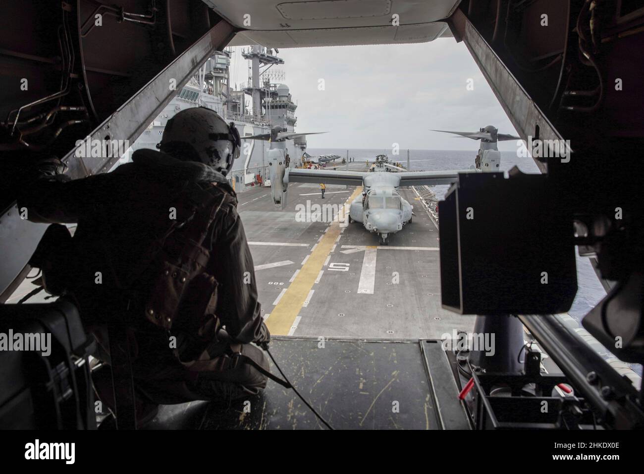 PHILIPPINE SEA (Feb. 3, 2022) A U.S. Marine assigned to Marine Medium ...