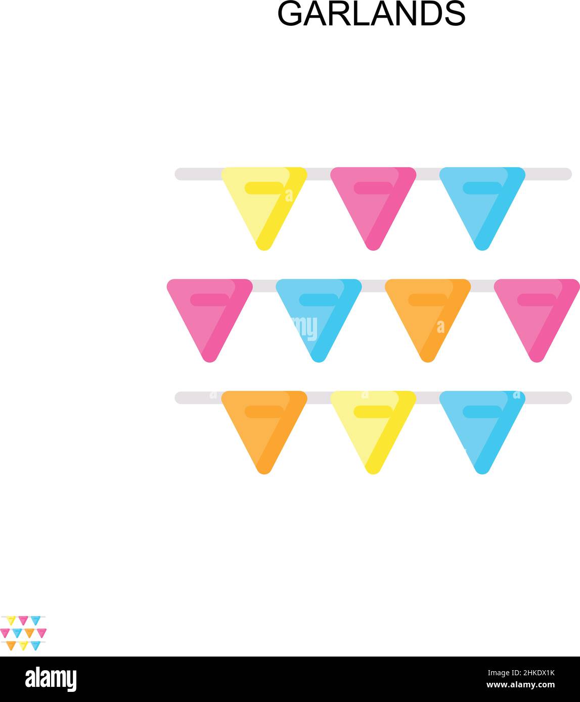 Garlands Simple vector icon. Illustration symbol design template for ...
