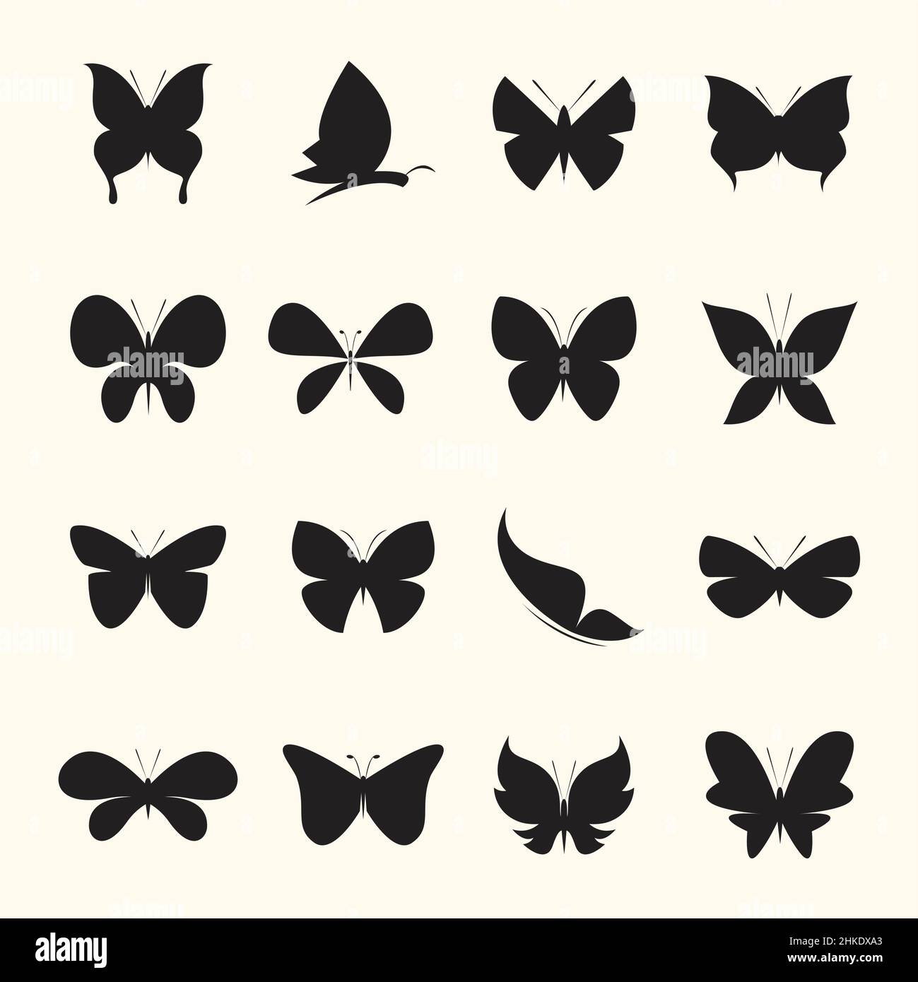 Vector group of butterfly on white background. Easy editable layered vector illustration Stock ...
