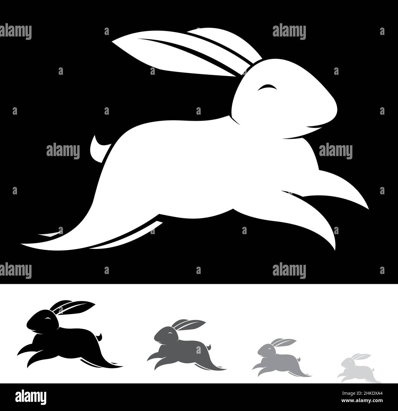 Vector image of a rabbit on white background. Easy editable layered ...