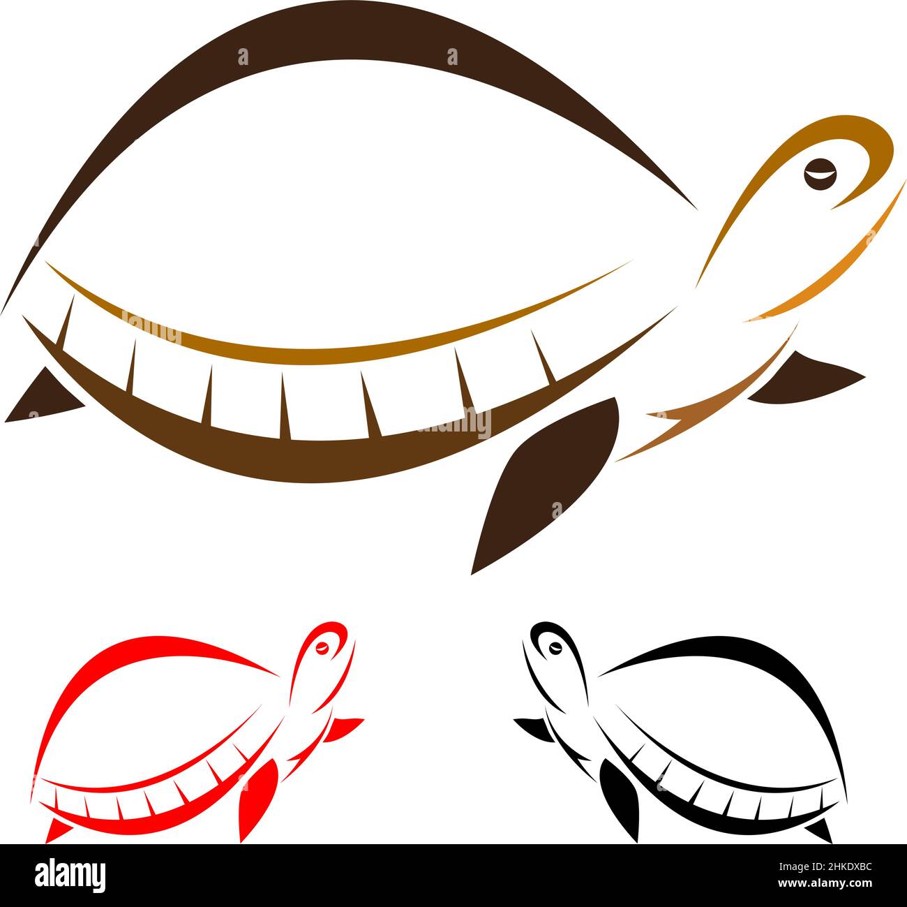 Vector image of turtle on white background. Easy editable layered ...