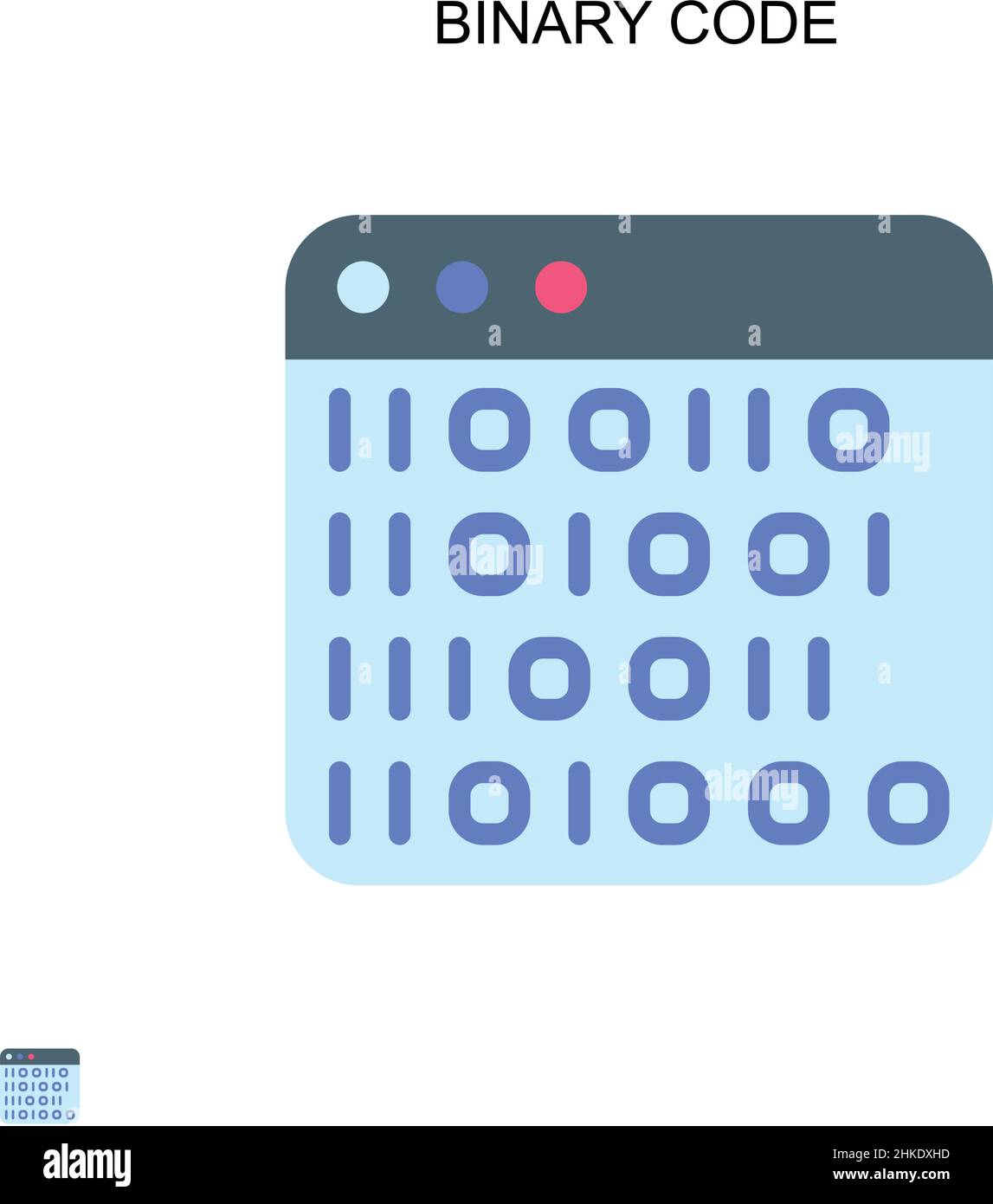 Binary code Simple vector icon. Illustration symbol design template for ...