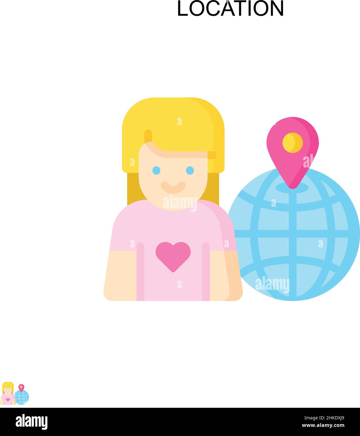 Location Simple vector icon. Illustration symbol design template for ...