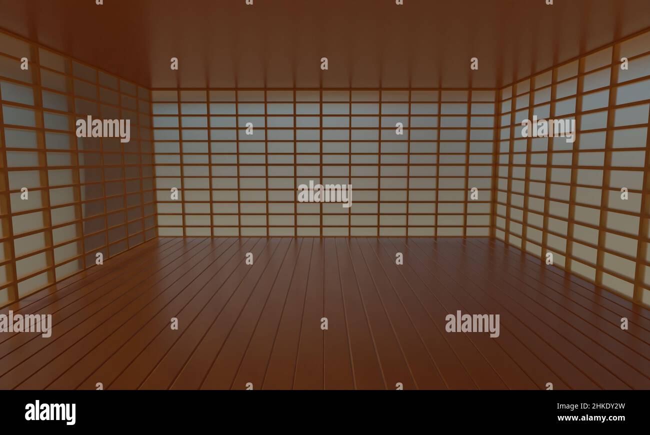 indoor dojo room in japan.3d rendering Stock Photo - Alamy