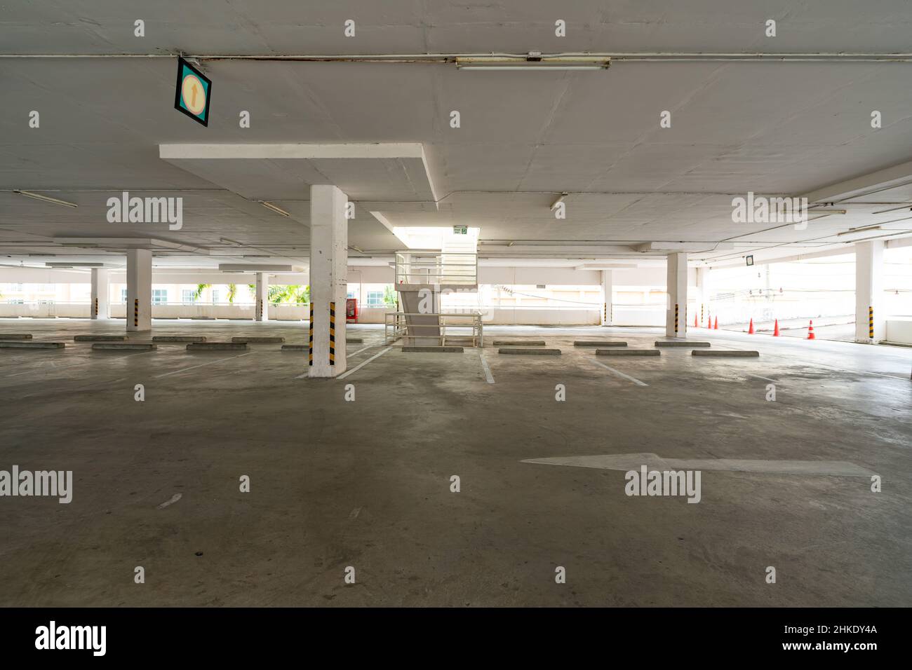 Parking garage department store interior Empty parking lot or garage ...