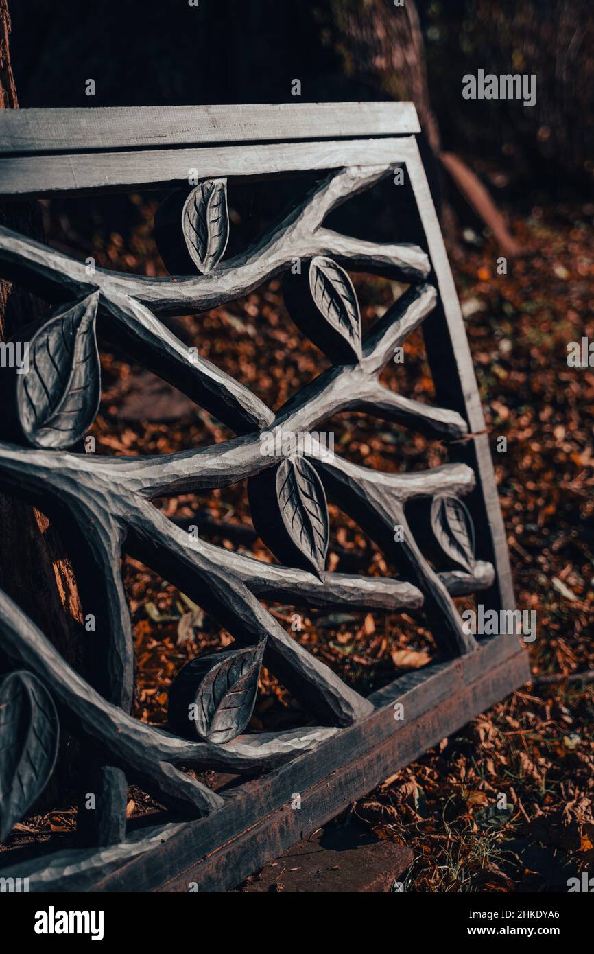 Beautifully wood carved furniture with tree branches design Stock Photo ...