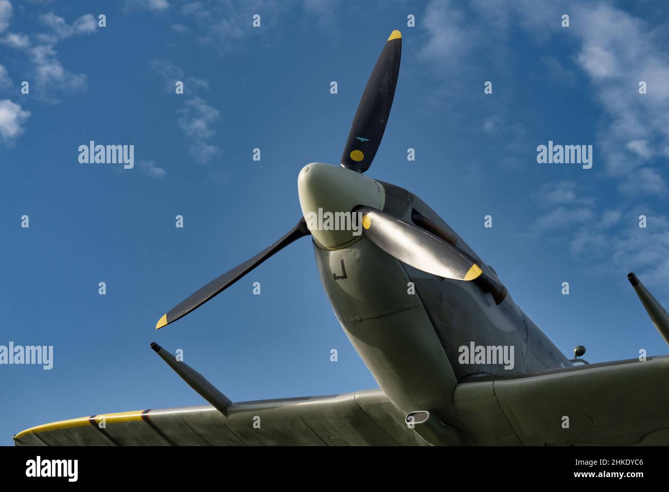 Low angle shot of a propeller on a historic world war plane Stock Photo ...
