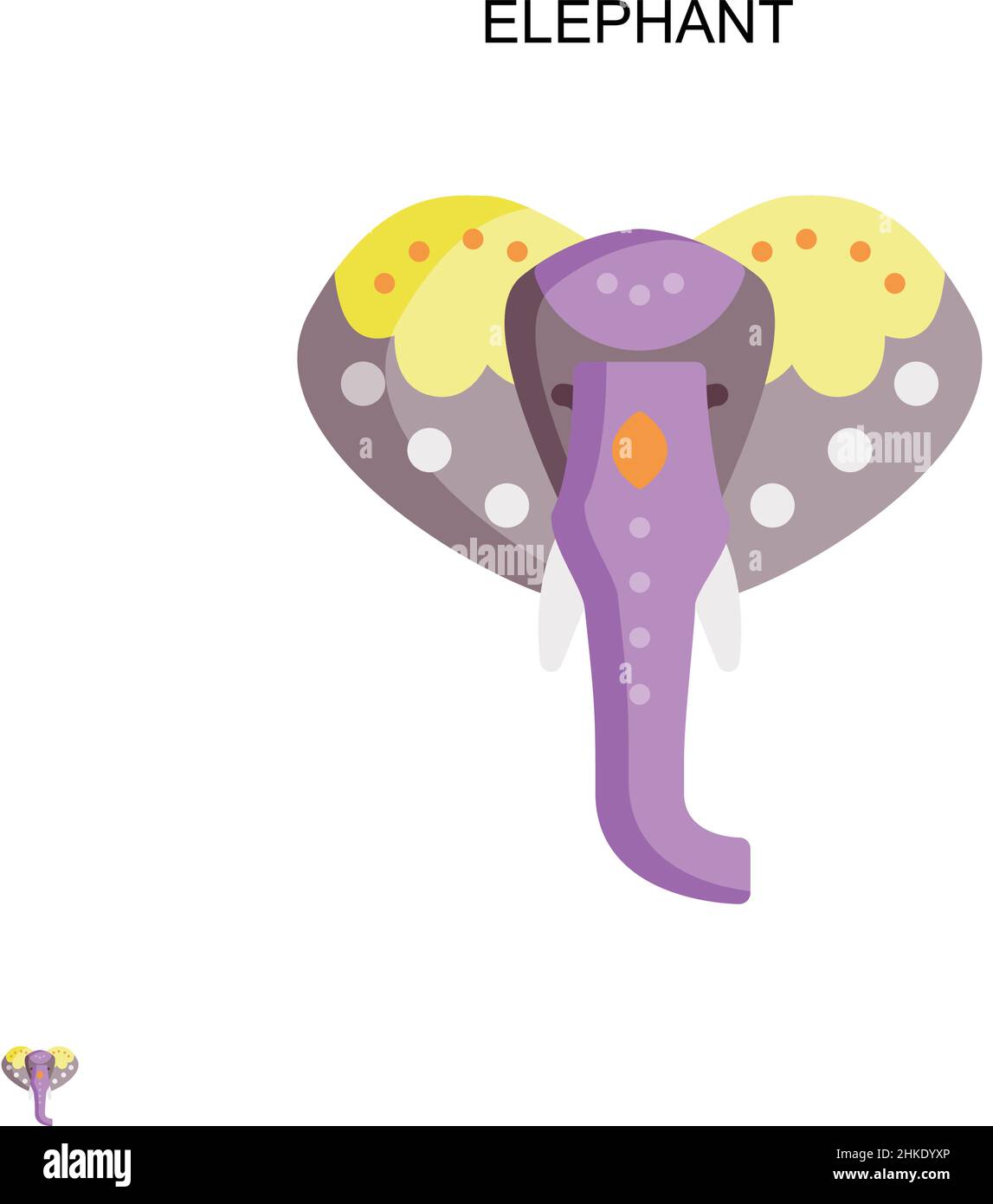 Elephant Simple vector icon. Illustration symbol design template for ...