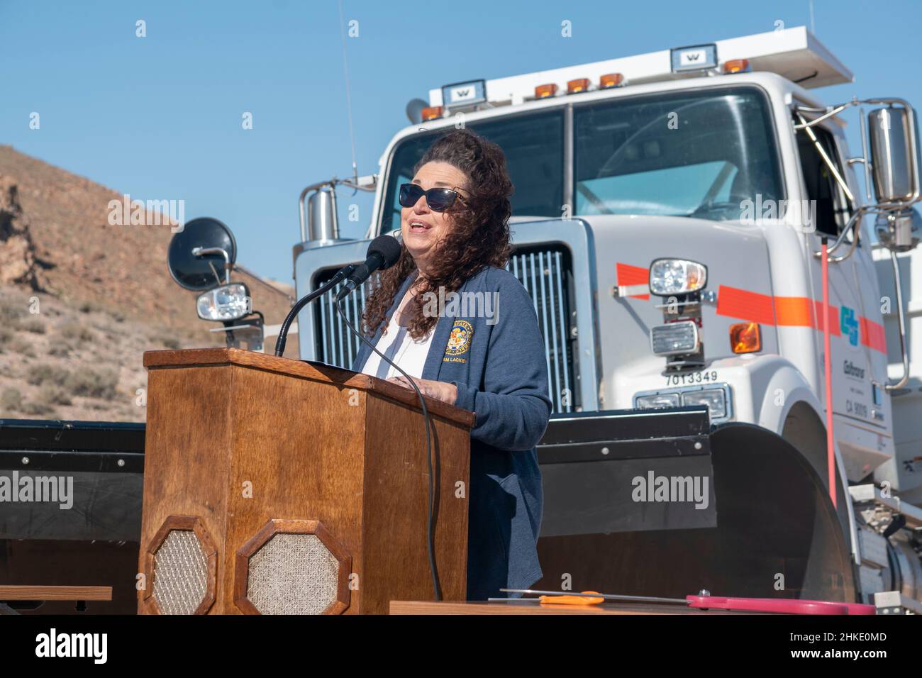A California state highway near the town of Mojave in Kern County is ...
