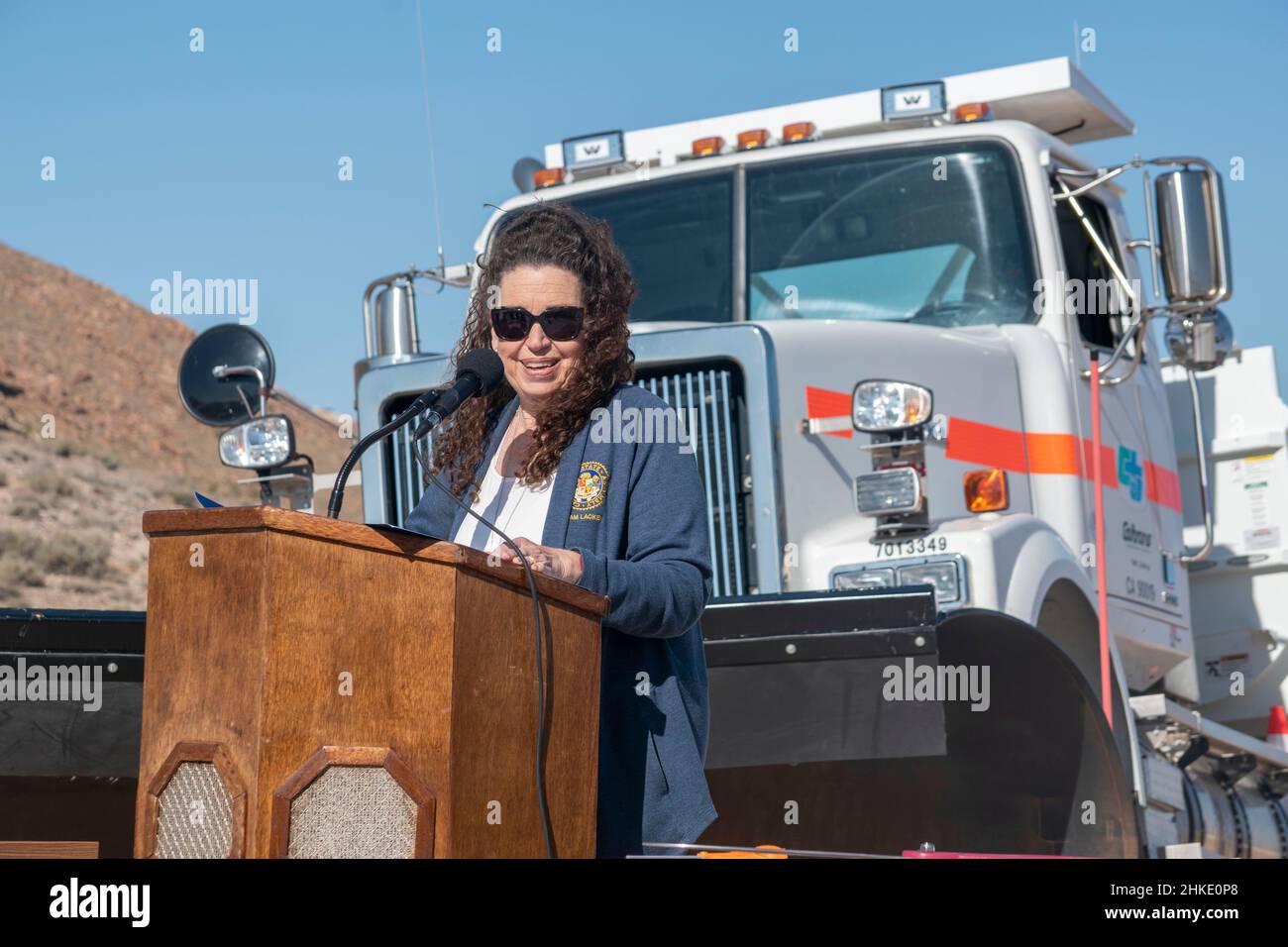 A California state highway near the town of Mojave in Kern County is ...