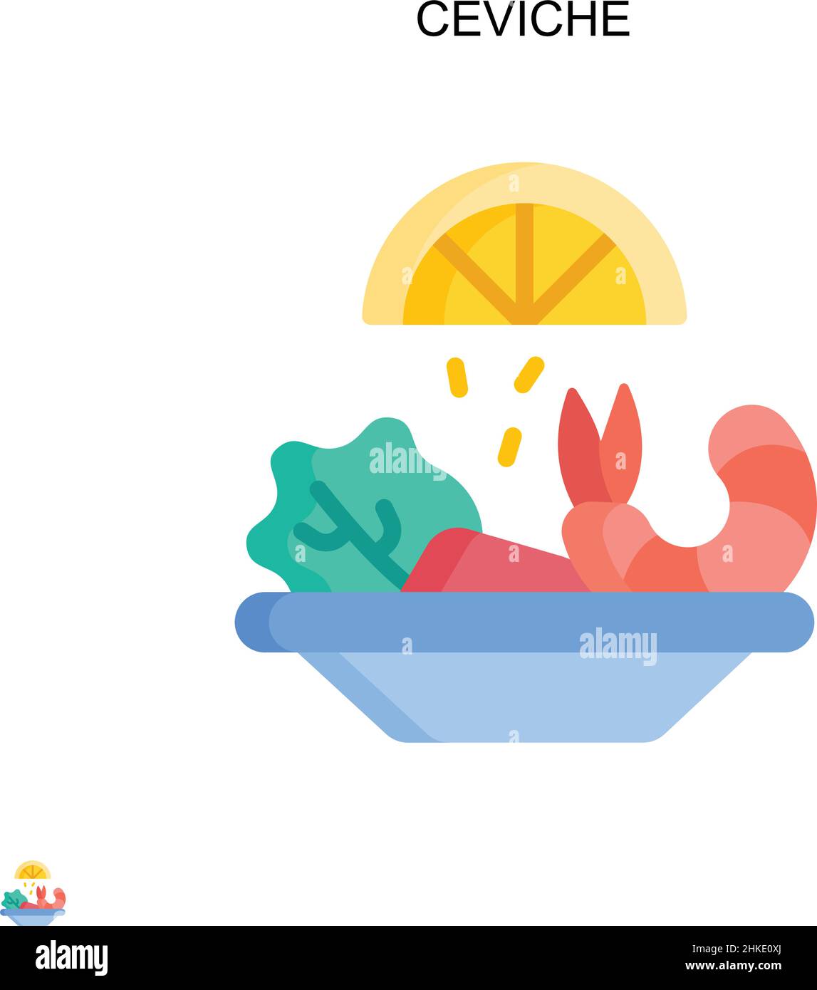 Ceviche Simple vector icon. Illustration symbol design template for web ...