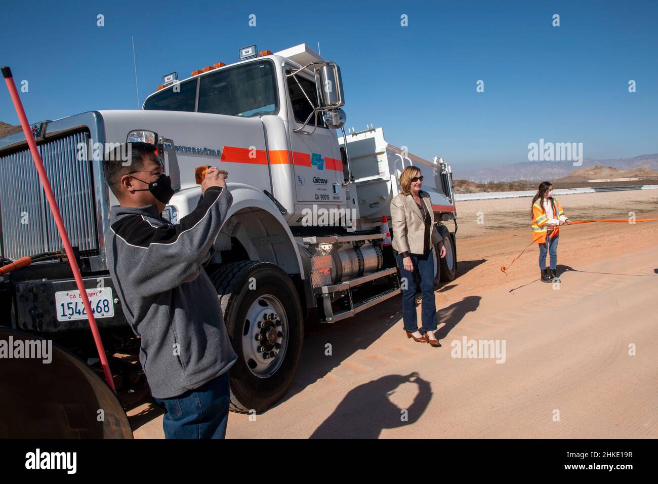 A California state highway near the town of Mojave in Kern County is ...