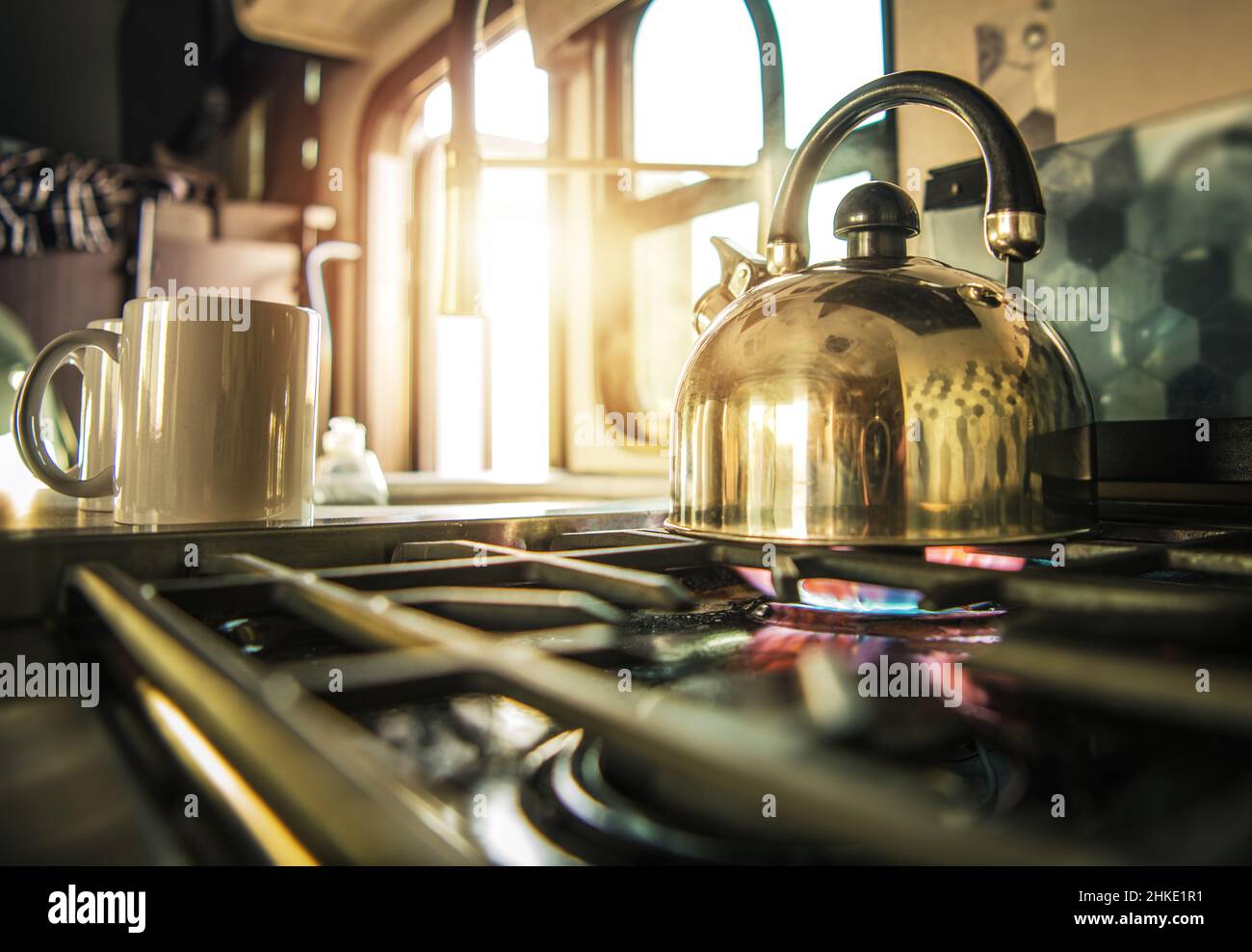 Stainless steel whistling kettle boiling hi-res stock photography and ...