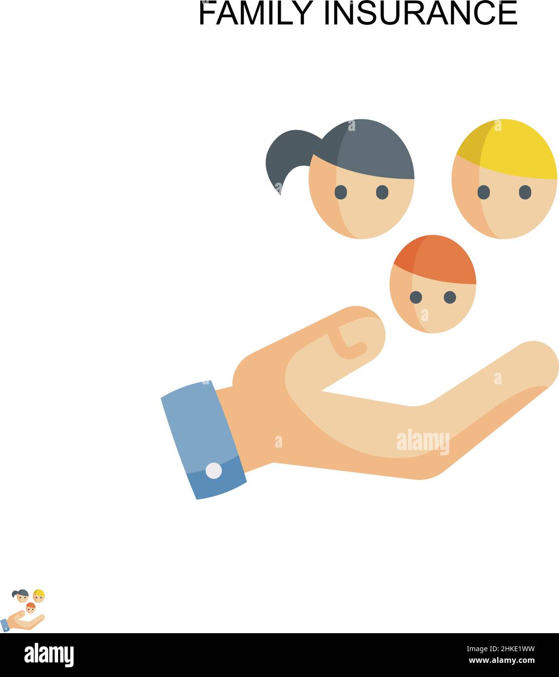 Family insurance Simple vector icon. Illustration symbol design ...