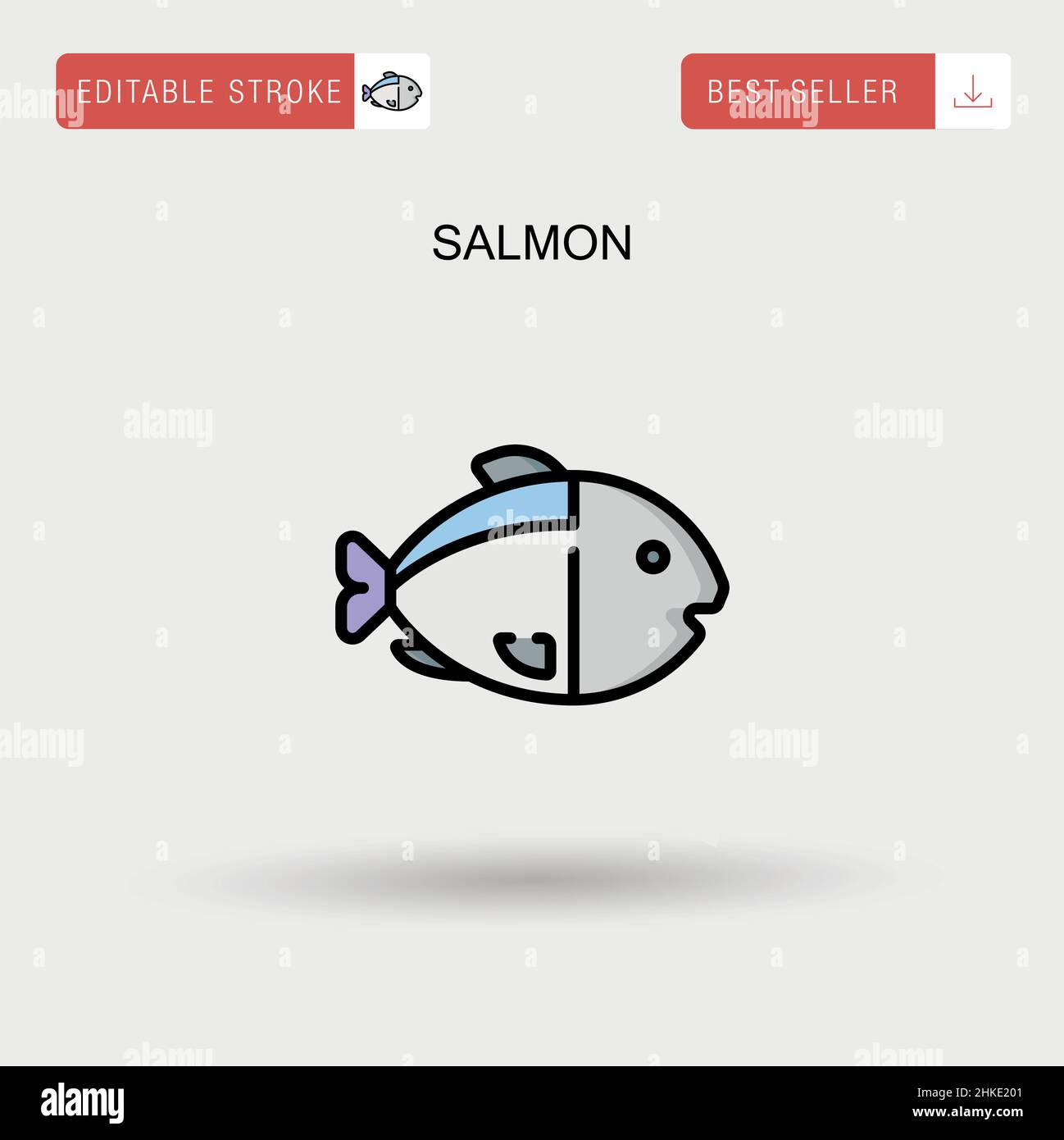 Roasted cooked salmon fish Stock Vector Images - Alamy