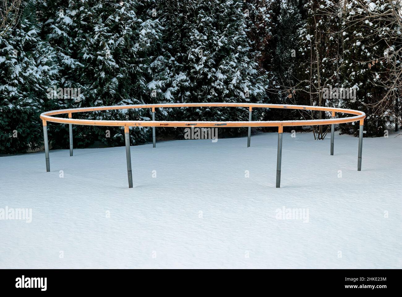 trampoline in winter time Stock Photo - Alamy