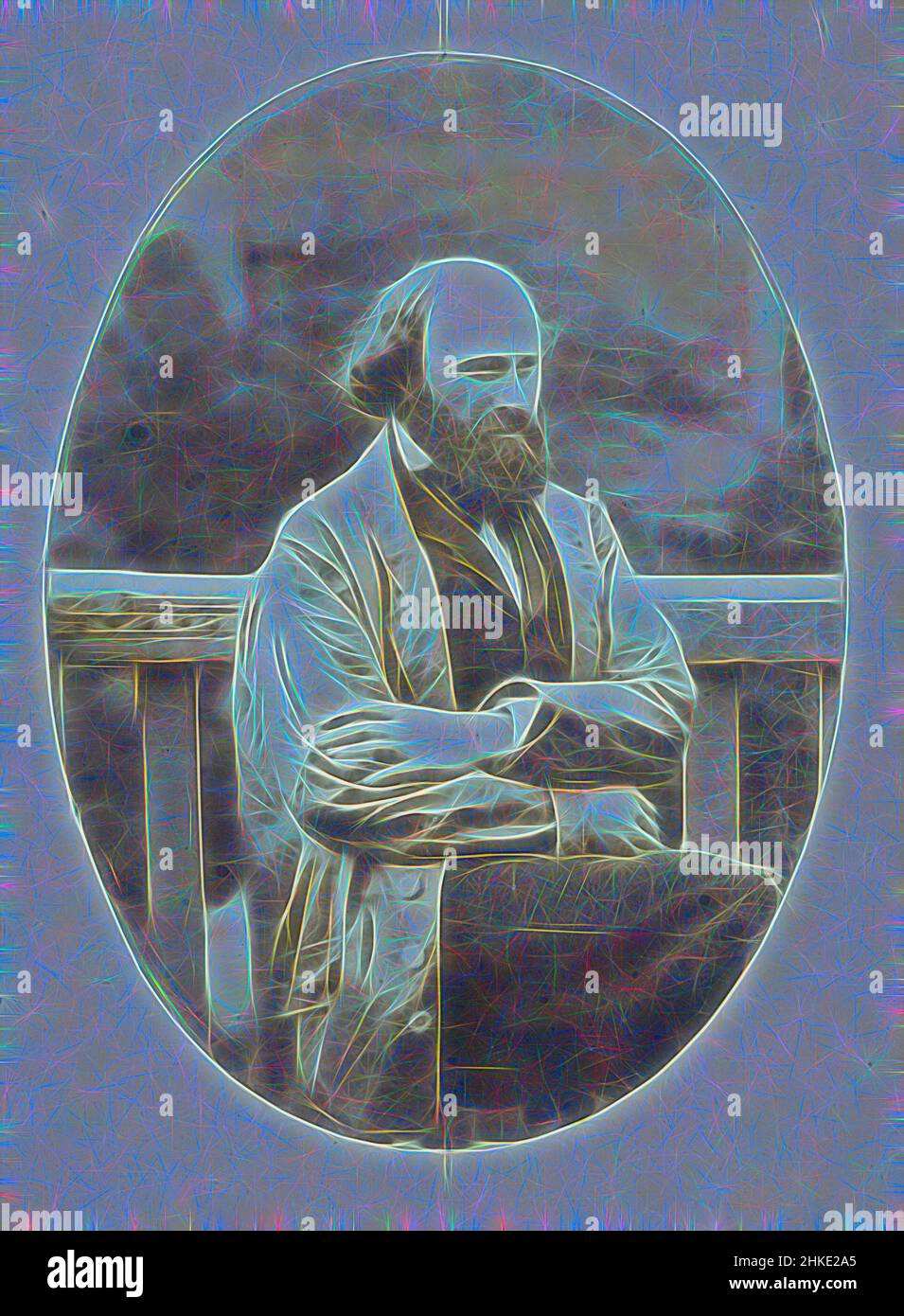 Inspired by Portrait of Marie Eugène Bour in front of the balustrade of ...