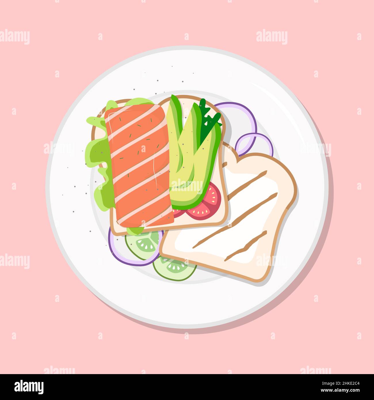 Avocado sandwich on bread Stock Vector Images - Alamy