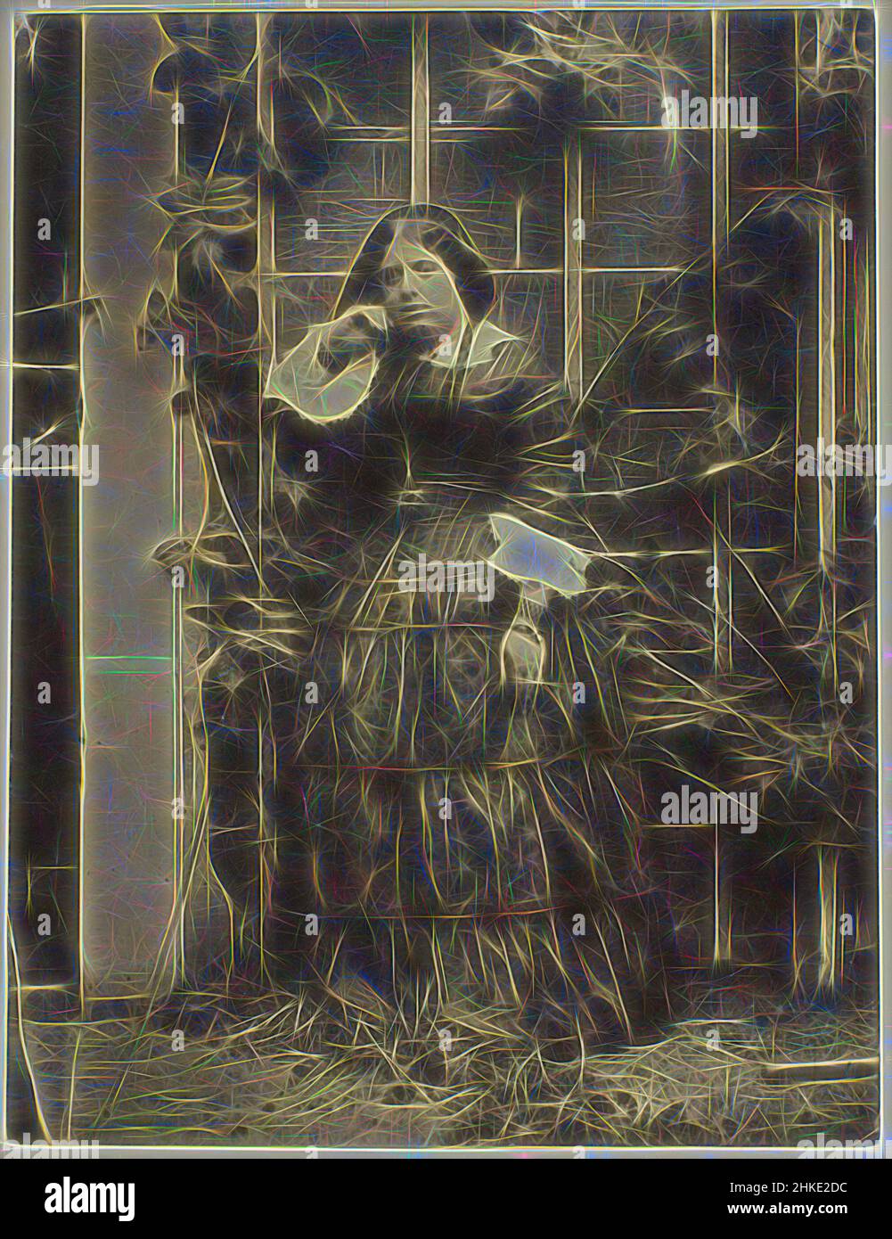 Inspired by Portrait of Caroline Asser in a garden, Eduard Isaac Asser ...