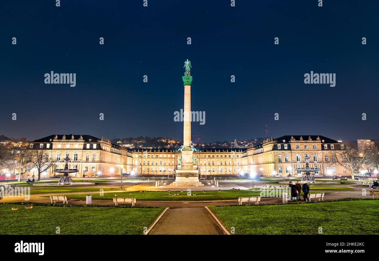 Schlossplatz with New Palace in Stuttgart, Germany Stock Photo - Alamy