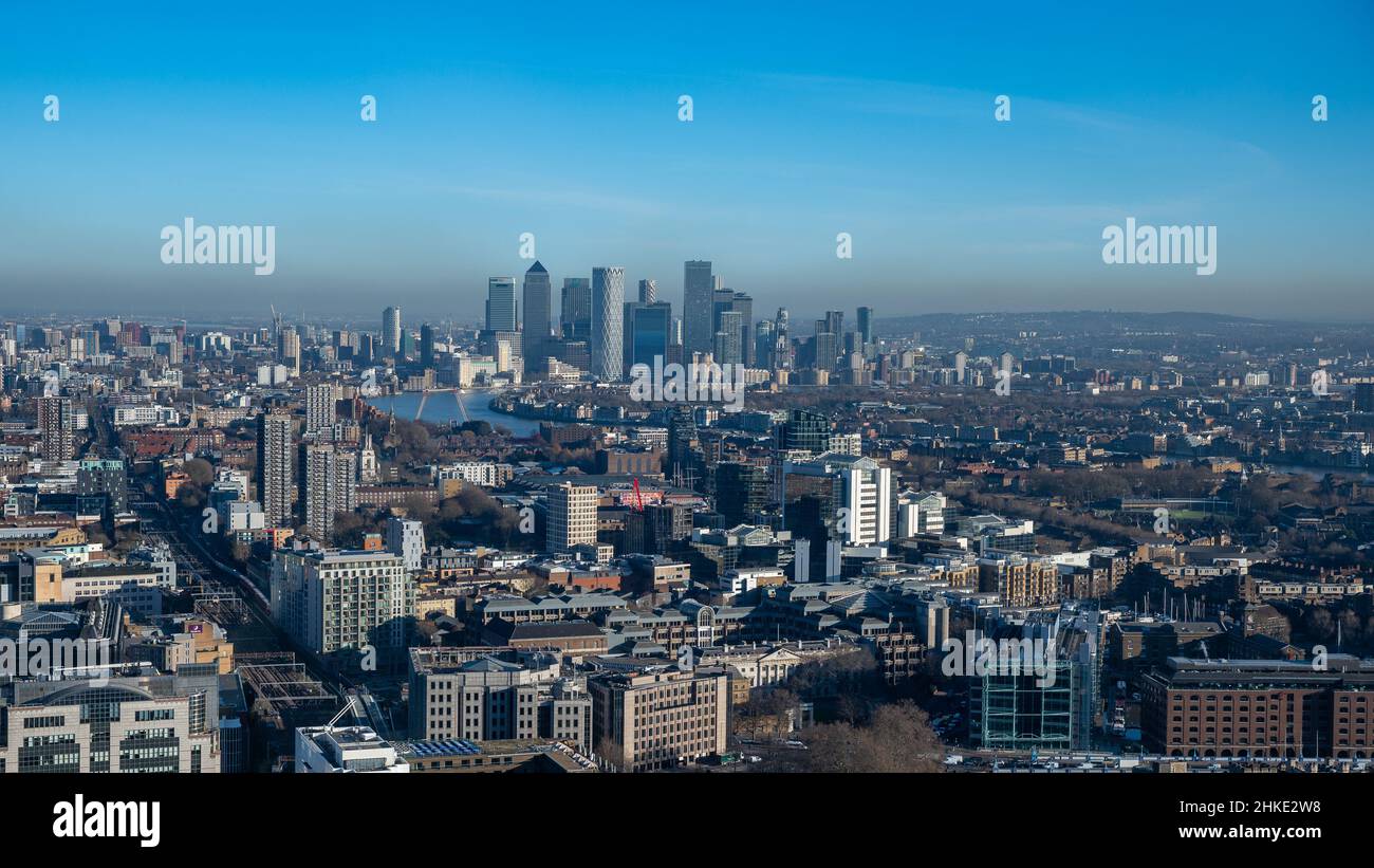 Top view of Canary Wharf, London Stock Photo - Alamy
