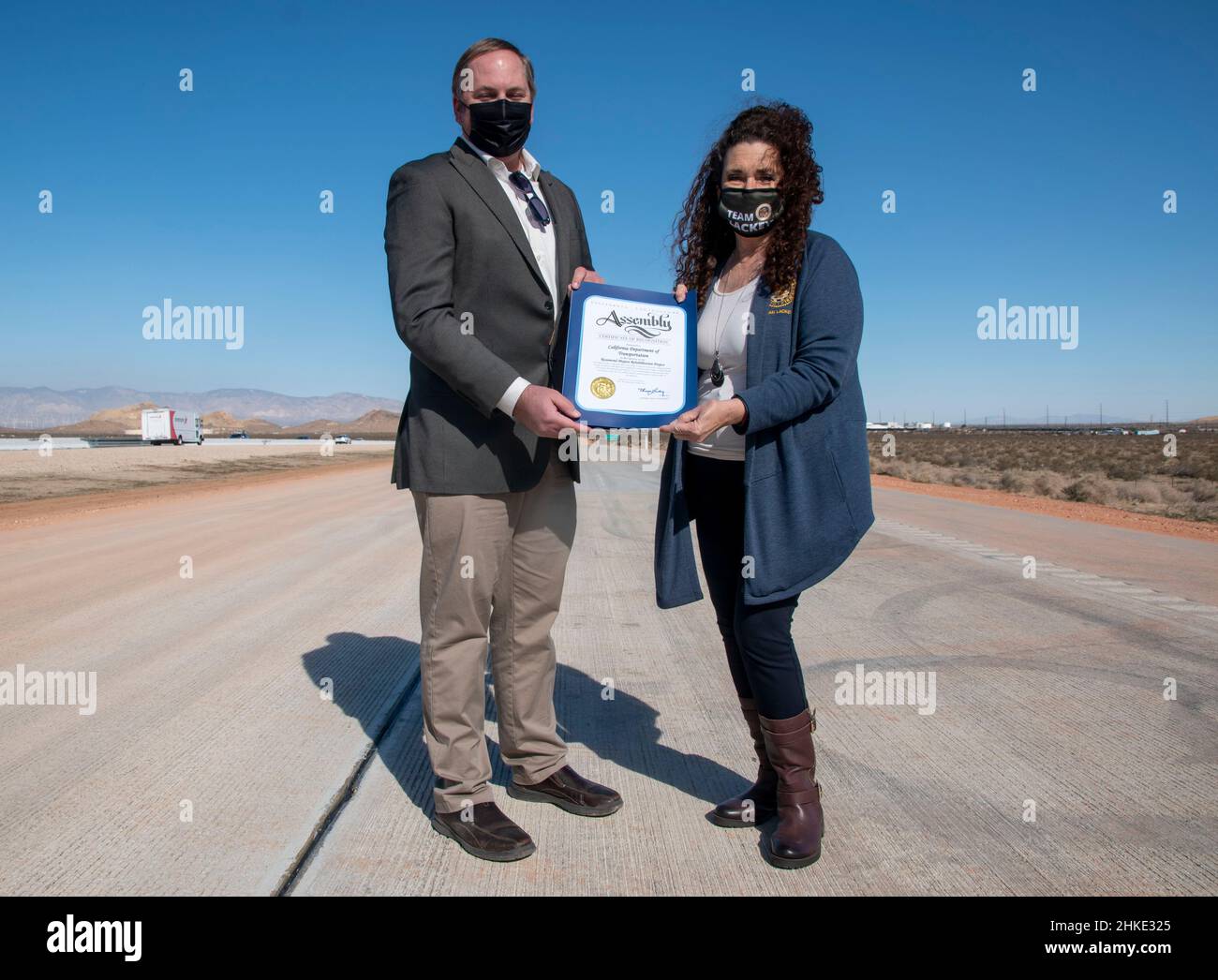 A California state highway near the town of Mojave in Kern County is ...