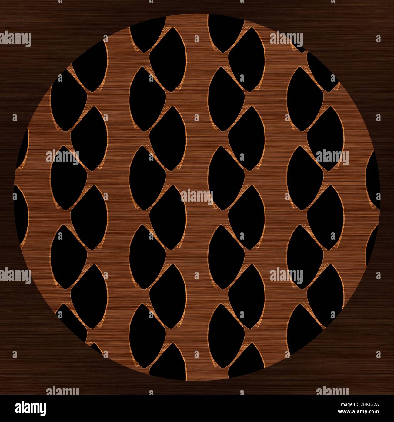 Brown wood effect decorative inlay texture. Seamless engraved oriental ...