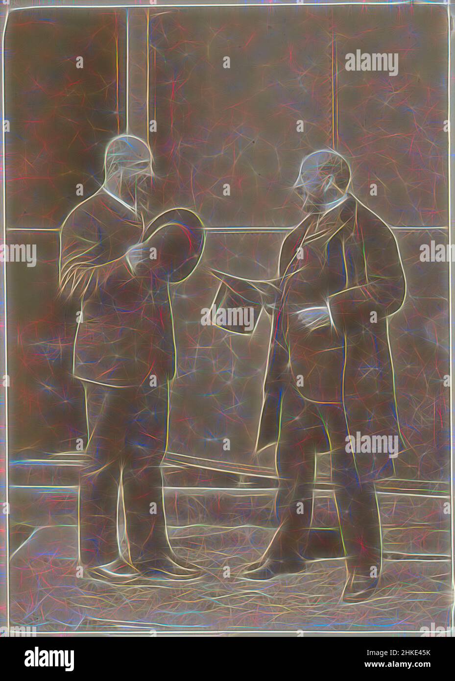 Inspired by Portrait of two French men with hats, standing in front of ...