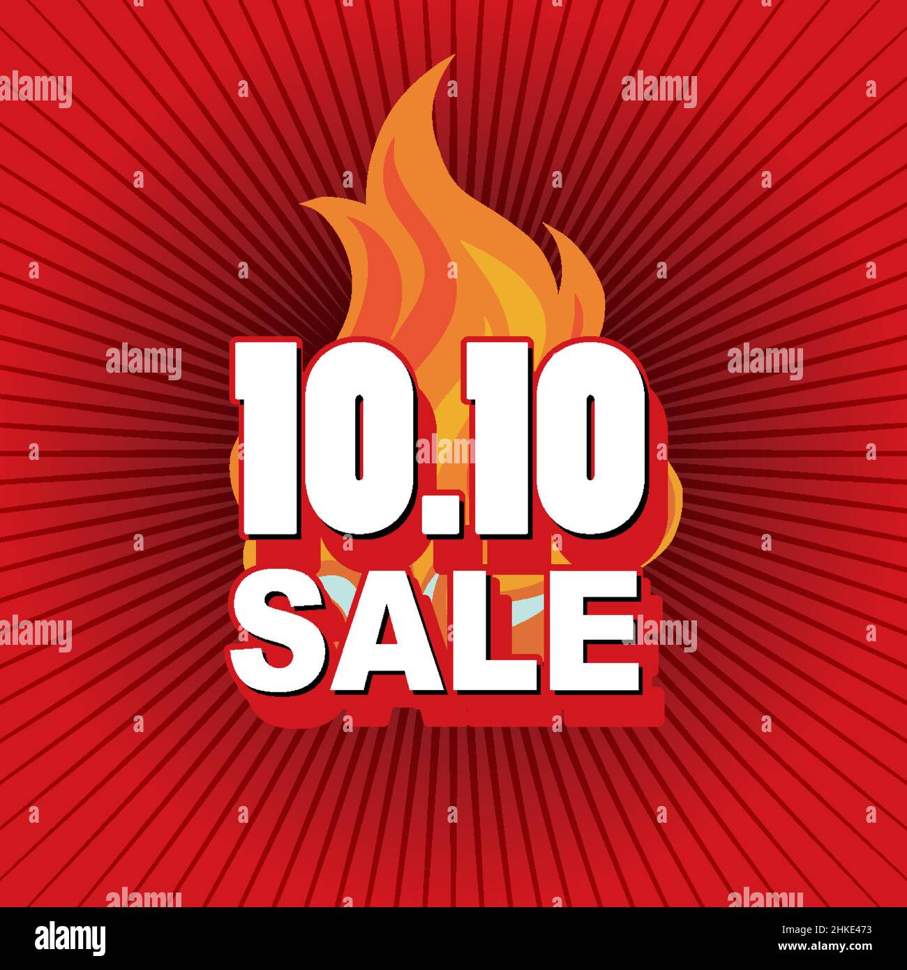 10.10 Sale promotion banner with red gradient background illustration ...