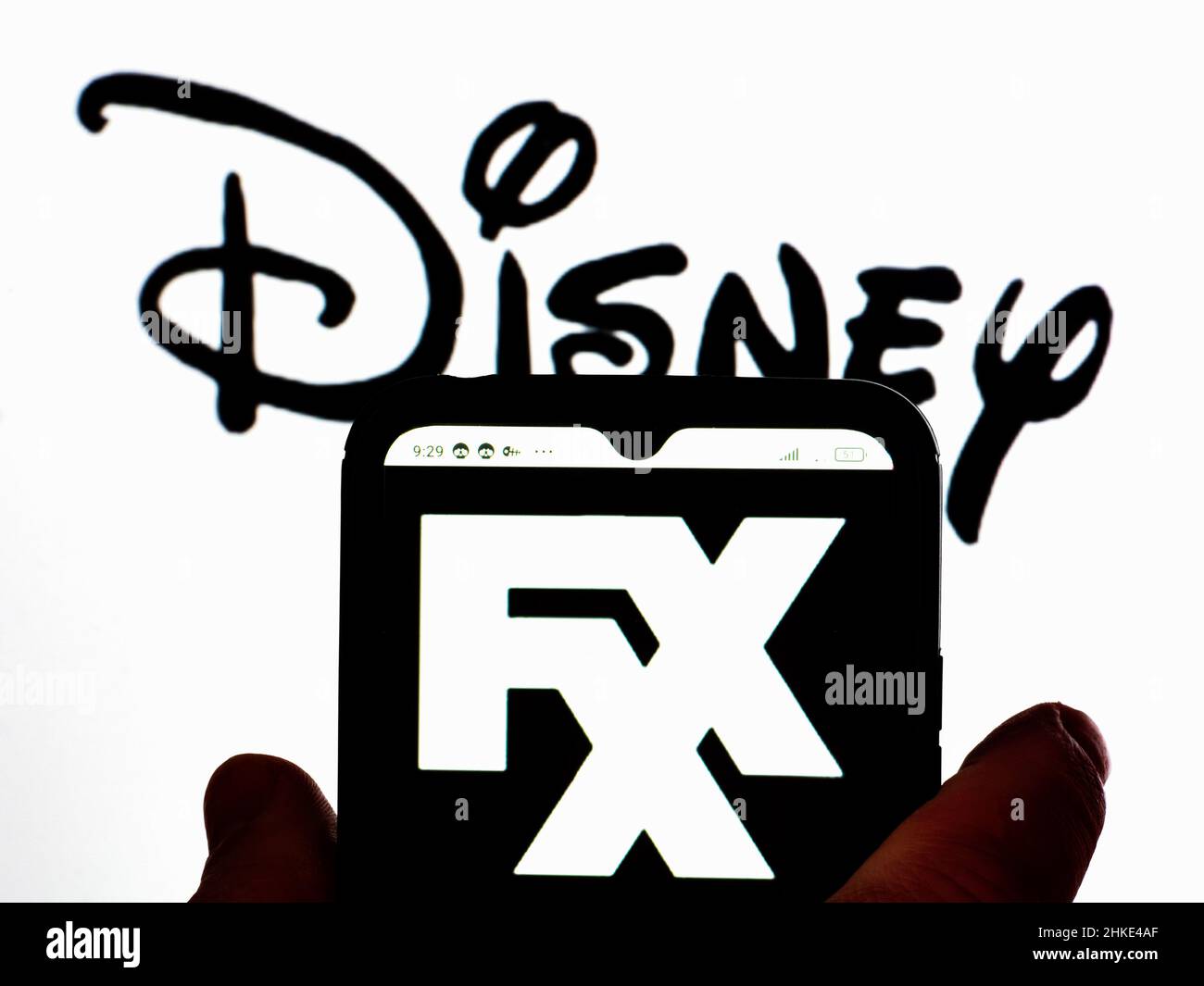 In this photo illustration, the FXX logo is displayed on a smartphone ...